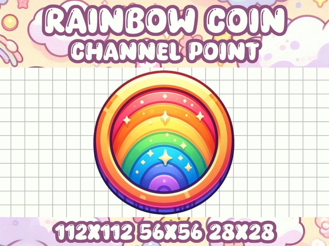Rainbow Coin Channel Point Icon for Twitch Streamers - Etsy