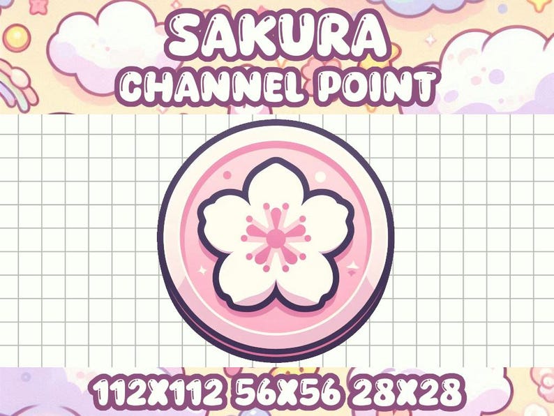Pink Sakura Flower Coin Channel Point Icon for Twitch Streamers - Etsy