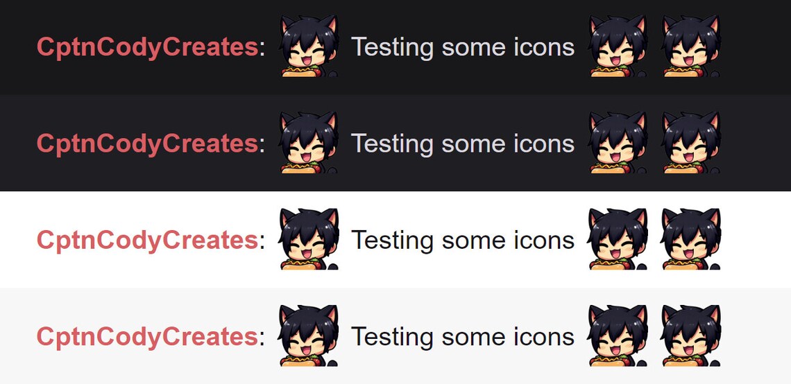 Black Cat Boy Hot Dog Emote Cute Twitch & Discord Icons Kawaii Chibi ...