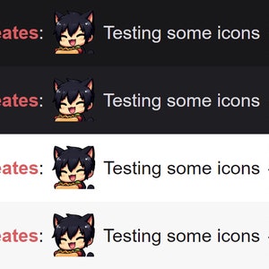 Black Cat Boy Hot Dog Emote Cute Twitch & Discord Icons Kawaii Chibi ...