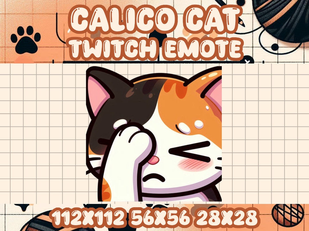 Calico Cat Facepalm Emote for Twitch & Discord Livestreams - Etsy
