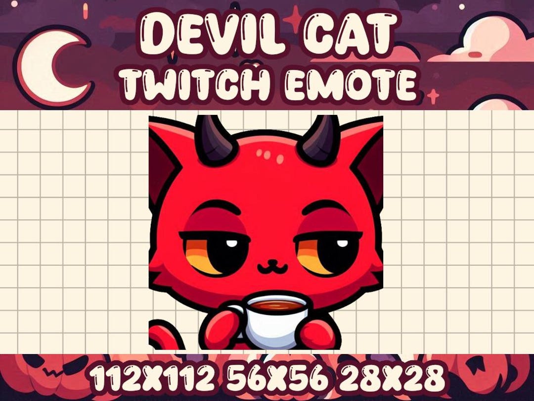 Devil Cat None of My Business Emote | Sassy Demon Icon for Twitch ...