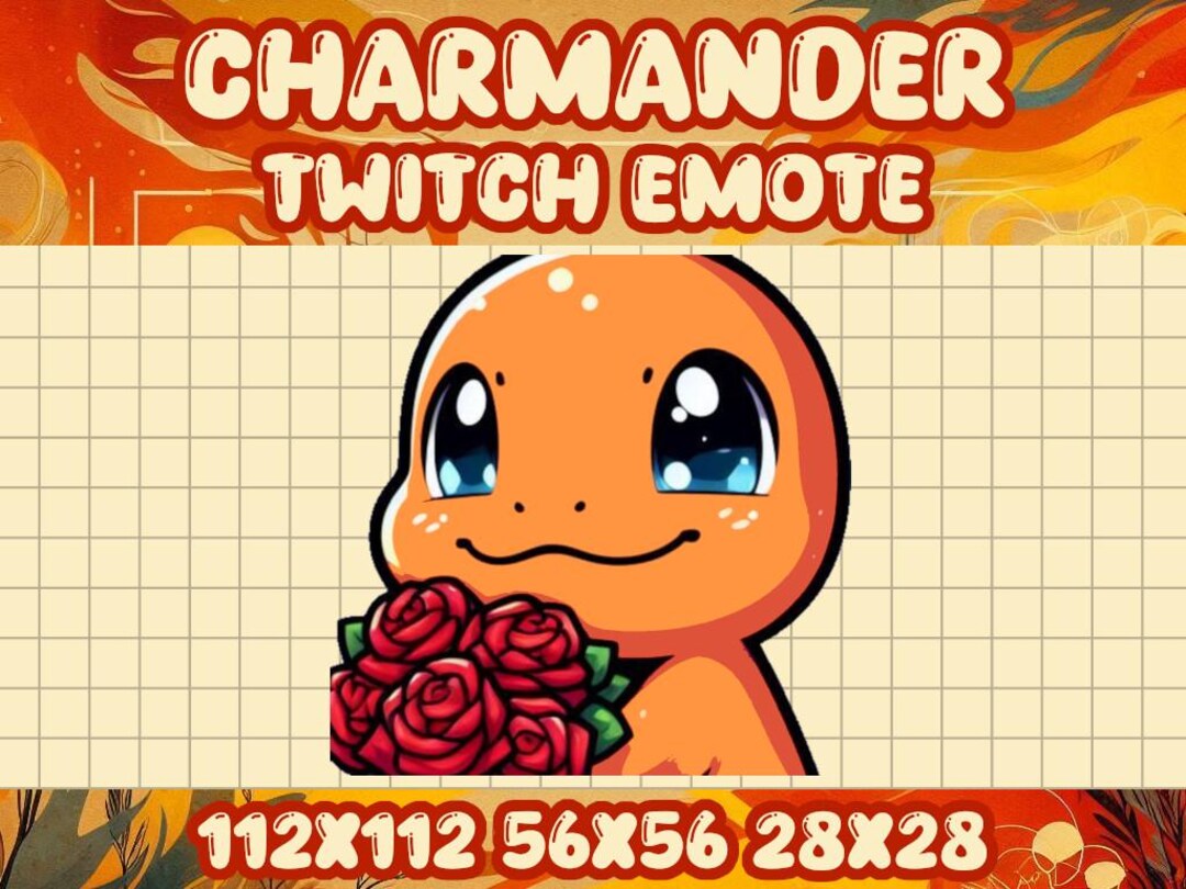 Charmander Roses Emote Kawaii Pokémon Icon for Twitch and Discord - Etsy