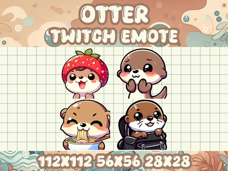 Kawaii Otter Emote Pack: Twitch & Discord Icons (digital Download) - Etsy