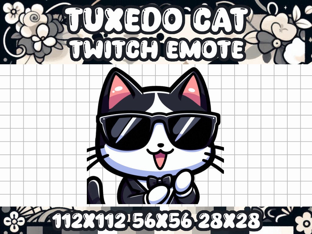 Tuxedo Cat EZ Clap Emote Cute Kawaii Icon Adorable Gamer Emotes for ...
