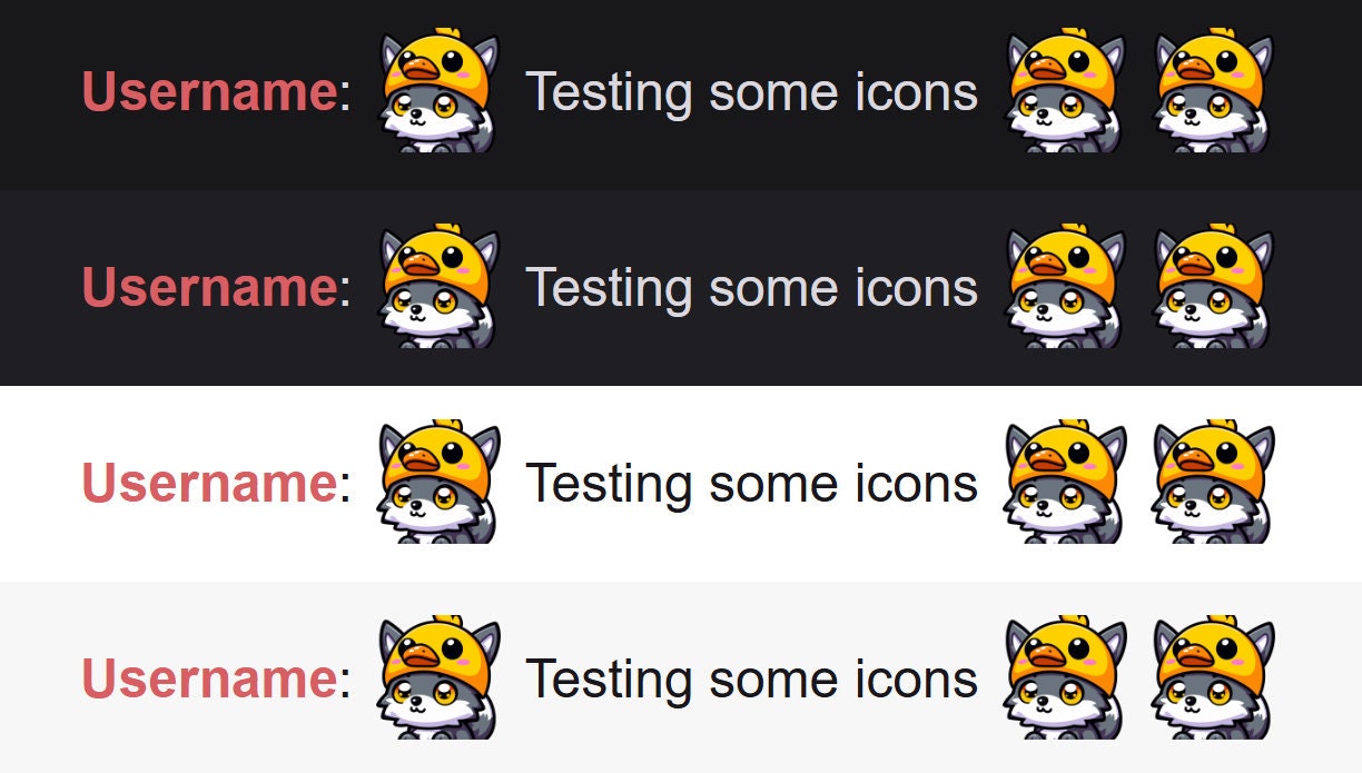 Gray Wolf Duck Beanie Emote | Cute Kawaii Twitch Discord Icon for ...
