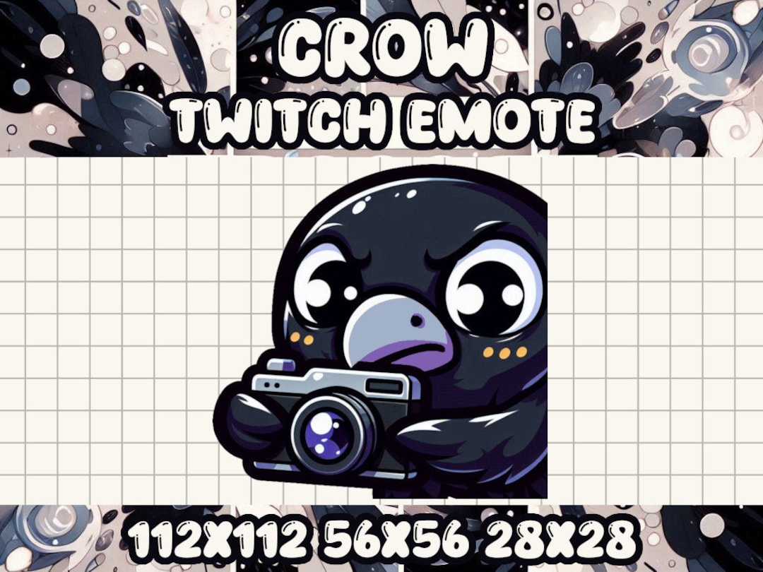 Crow Caught in 4K Emote Cute Kawaii Twitch & Discord Icons Adorable ...