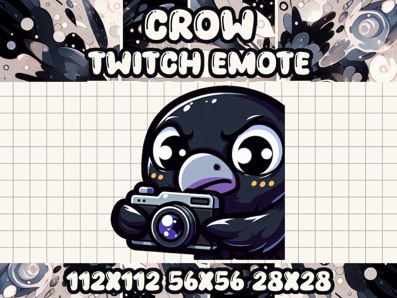Crow Caught in 4K Emote Cute Kawaii Twitch & Discord Icons Adorable ...