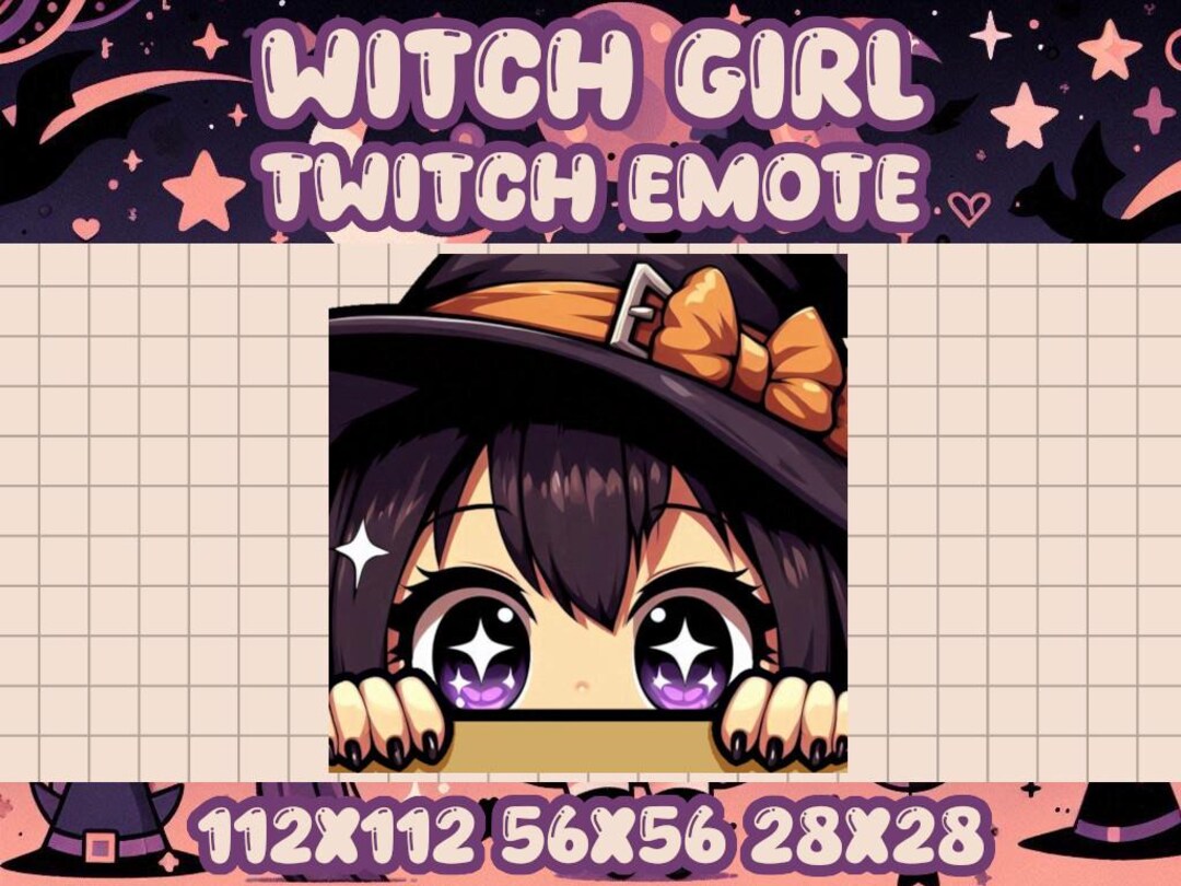 Witch Girl Peek Emote for Twitch and Discord (digital Download) - Etsy