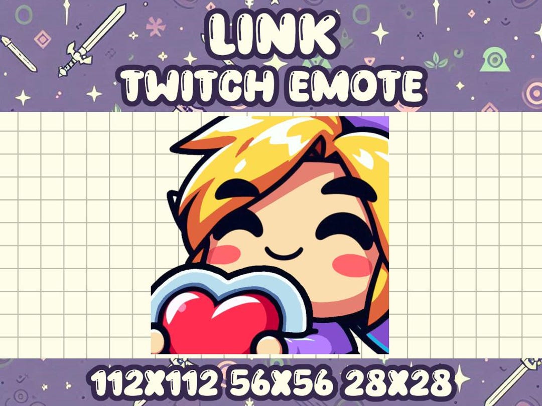 Purple Link Heart Container Emote Icon for Zelda Fans on Twitch and ...