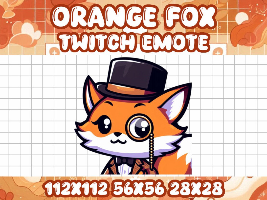 Orange Fox Dapper Emote | Cute Twitch & Discord Icons | Kawaii Chibi ...