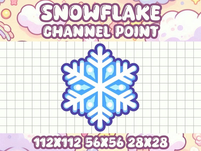 Snowflake Channel Point Icon | Kawaii Winter Badge for Twitch and ...