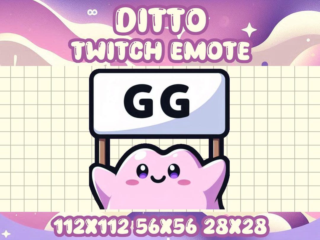 Ditto GG Emote | Kawaii Pokémon Icon for Twitch and Discord - Etsy