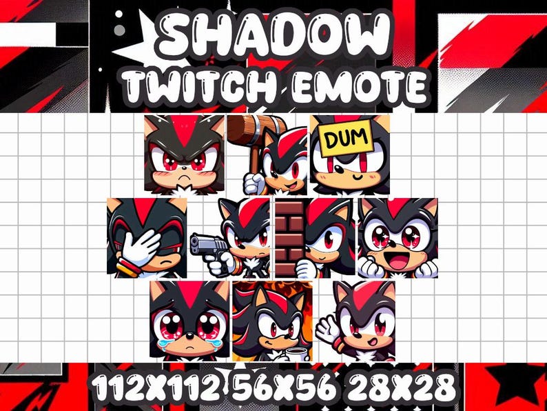 Shadow Twitch Emote Pack | 10 Cute Kawaii Chibi Icons for Twitch and ...