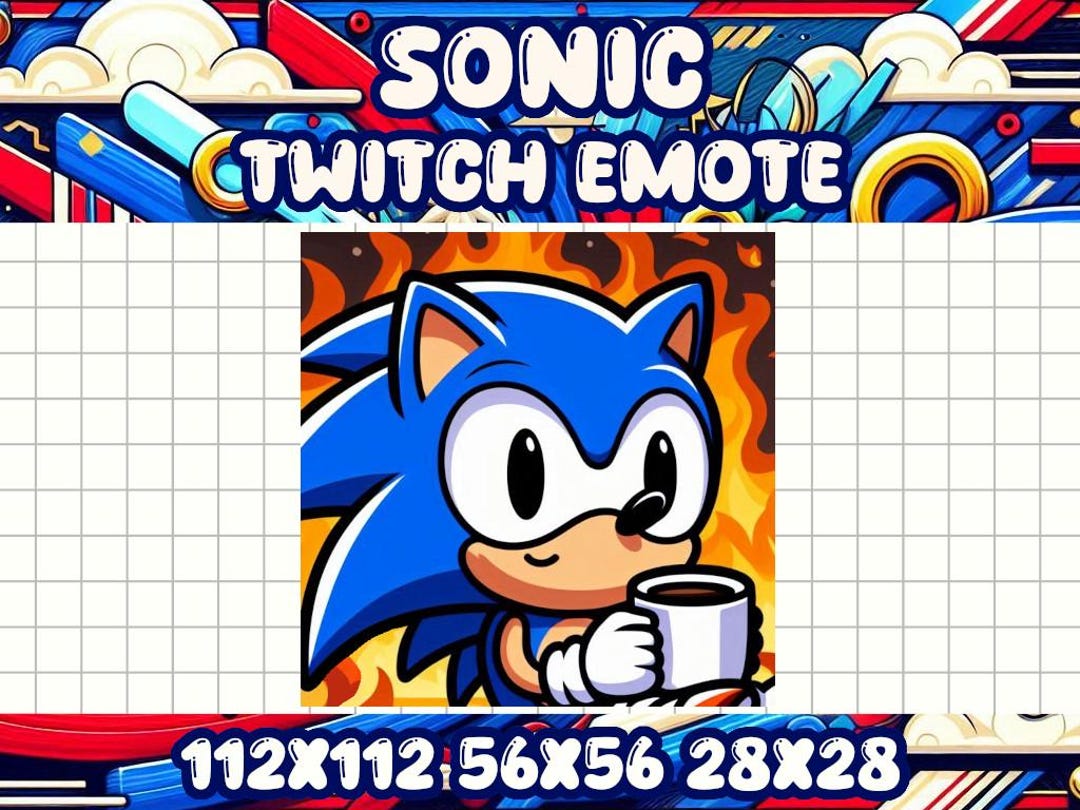 Sonic This is Fine Emote | Funny Kawaii Meme Icon for Twitch and ...