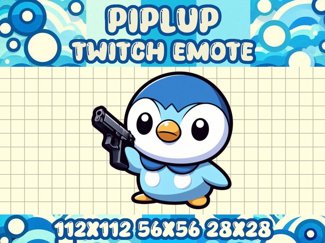 Piplup Gun Emote Pokémon Twitch & Discord Icons Unique Gamer Emotes for ...
