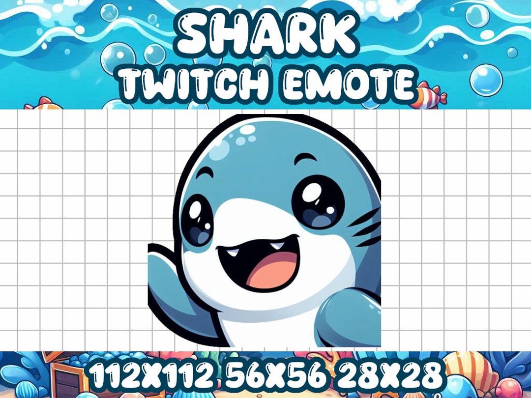 Kawaii Shark Wave Emote | Chibi Twitch, Discord (digital Download) - Etsy