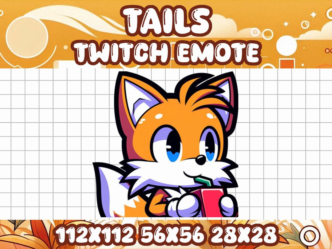Tails Juice Box Emote Sonic the Hedgehog Icon Kawaii Chibi Gamer Emote ...