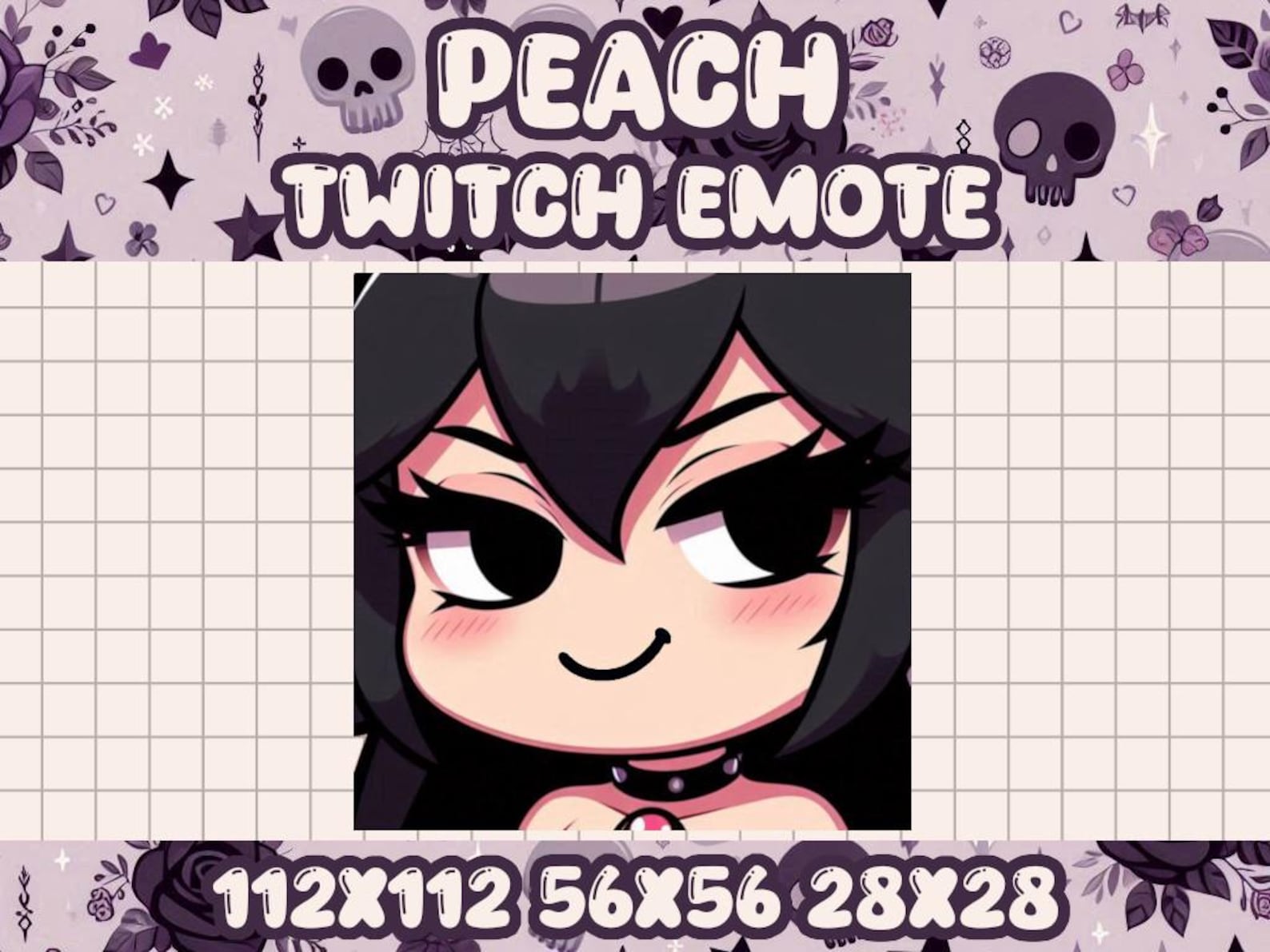 Goth Princess Peach Smirk Emote Icon for Discord - Etsy