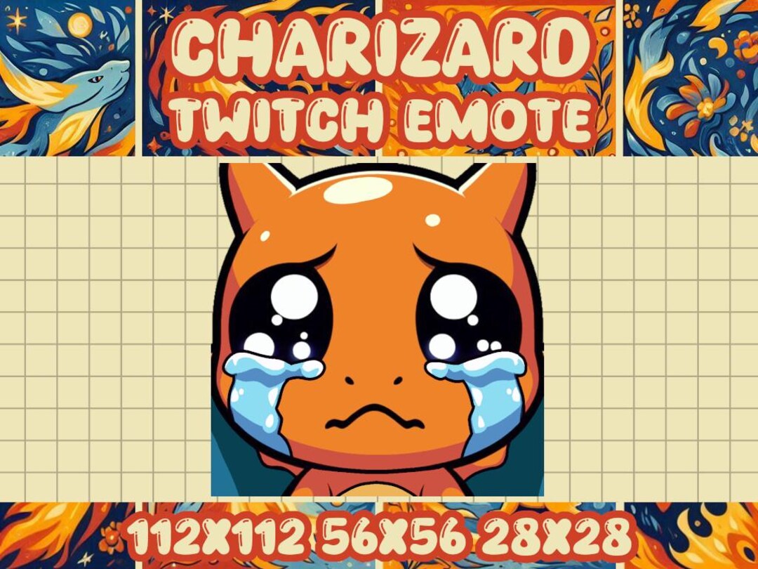 Charizard Sad Emote Pokémon Chibi Icon for Twitch and Discord - Etsy