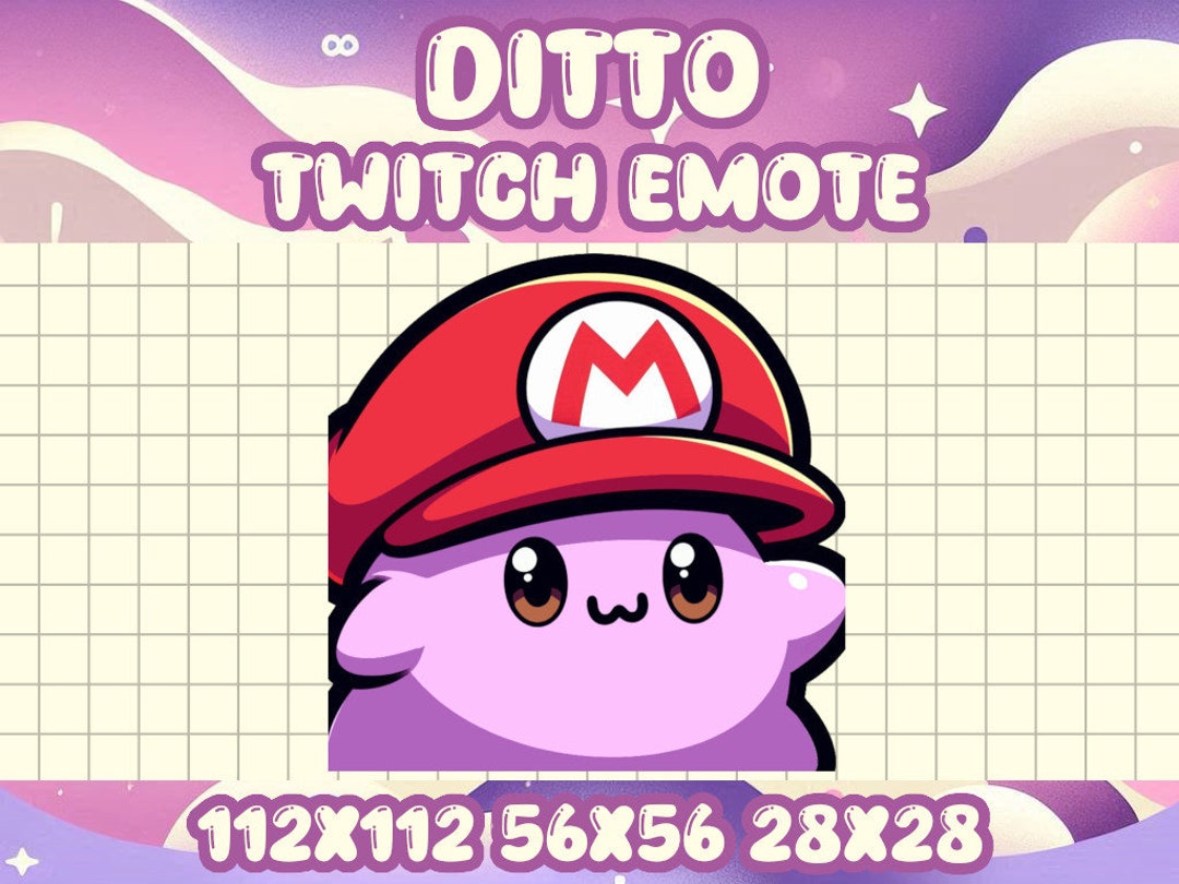 Ditto Mario Hat Emote for Twitch and Discord - Etsy