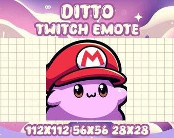 Cute Shiny Ditto Shocked Pokemon Emote for Twitch, Discord and Youtube ...