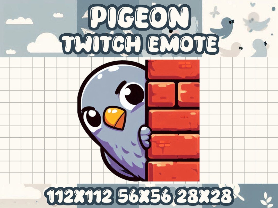 Pigeon Lurk Emote | Cute Twitch & Discord Icons | Kawaii Chibi Gamer ...