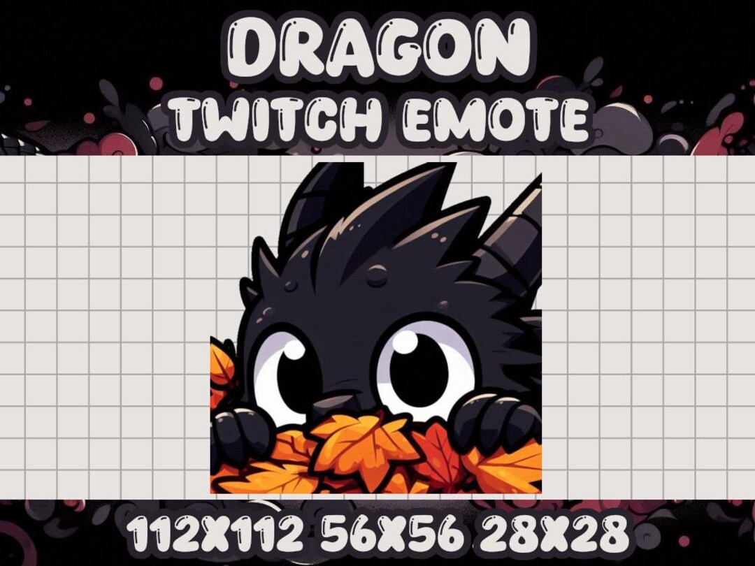 Black Dragon Fall Lurk Emote for Gamer Twitch Discord | Leaves Autumn ...