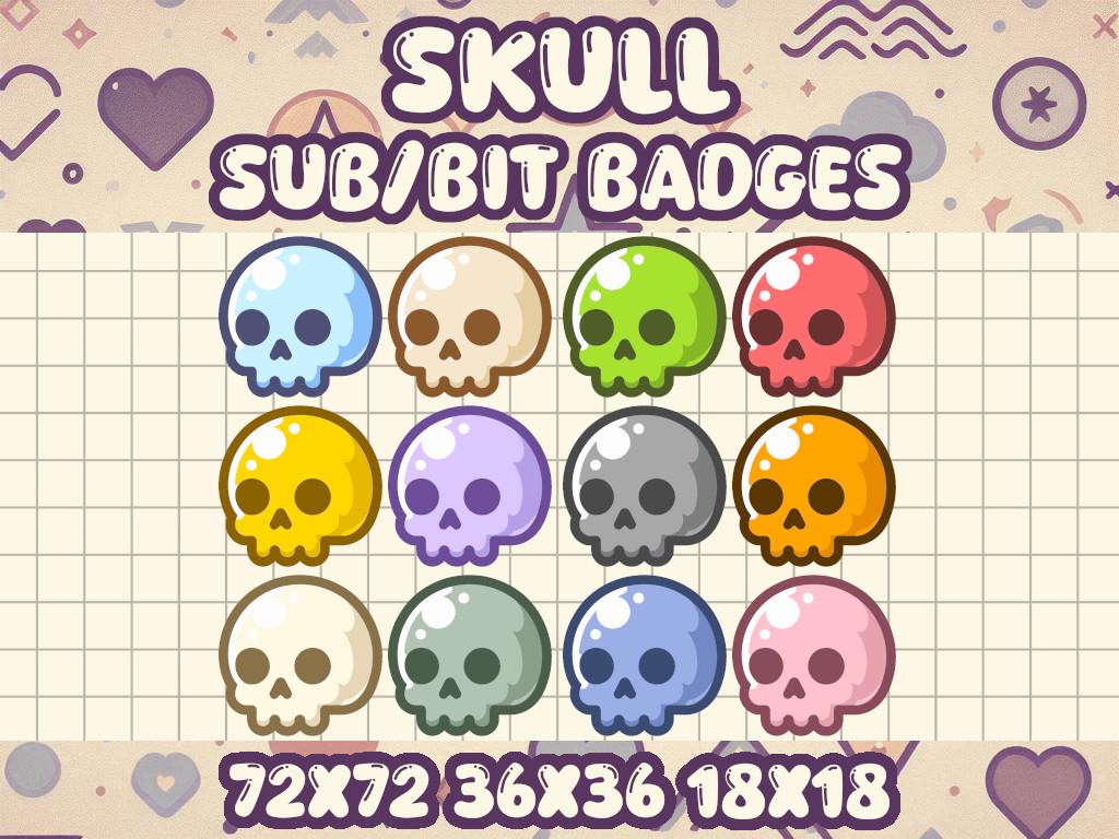 Skull Sub or Bit Badge Icons for Twitch Streamers - Etsy
