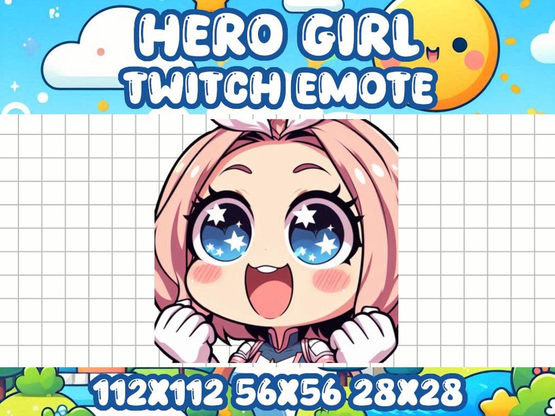 Hero Girl Hype Emote for Twitch and Discord (digital Download) - Etsy