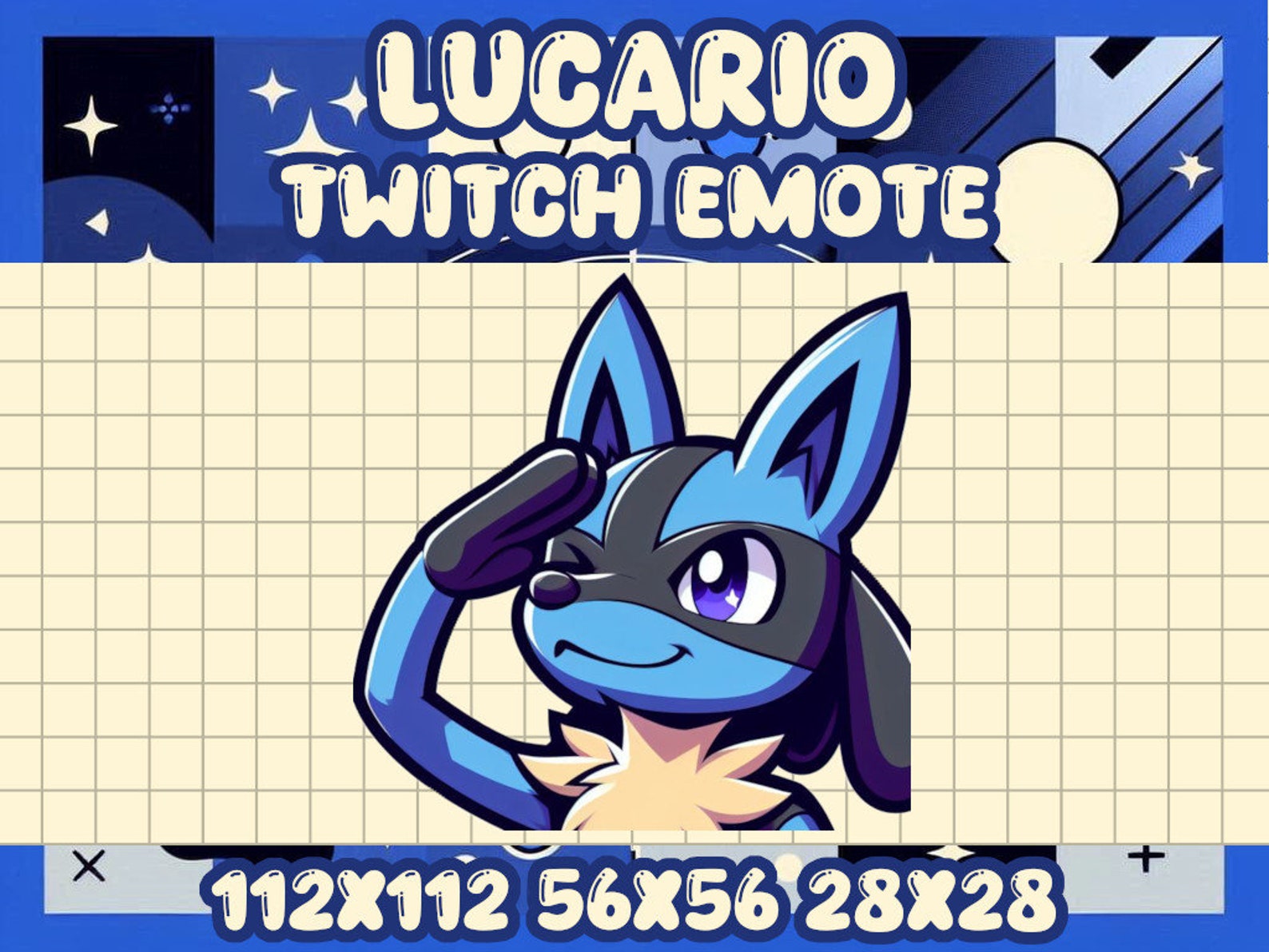 Lucario Salute Emote for Discord and Twitch Livestreams - Etsy