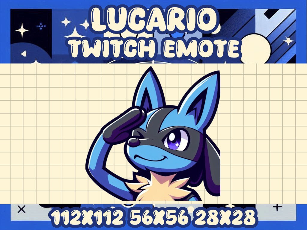 Lucario Salute Emote for Discord and Twitch Livestreams - Etsy