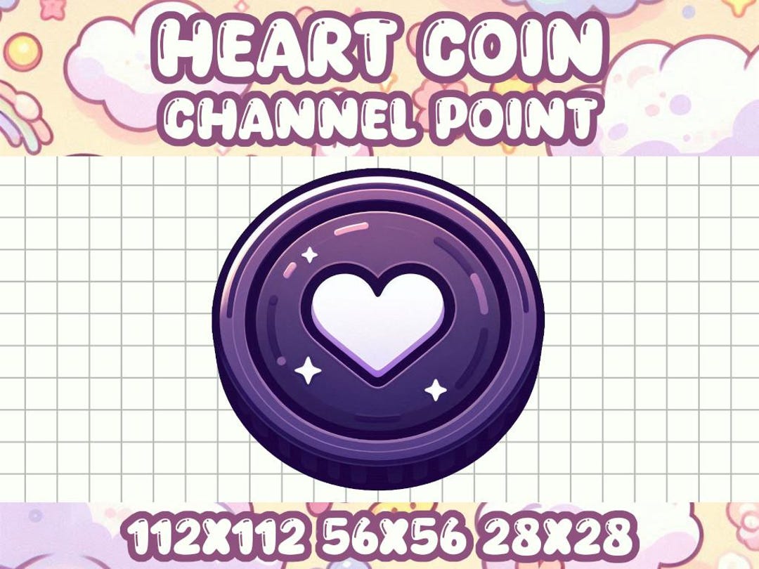Goth Heart Coin Channel Point Icon | Kawaii Reward Badge for Twitch and ...
