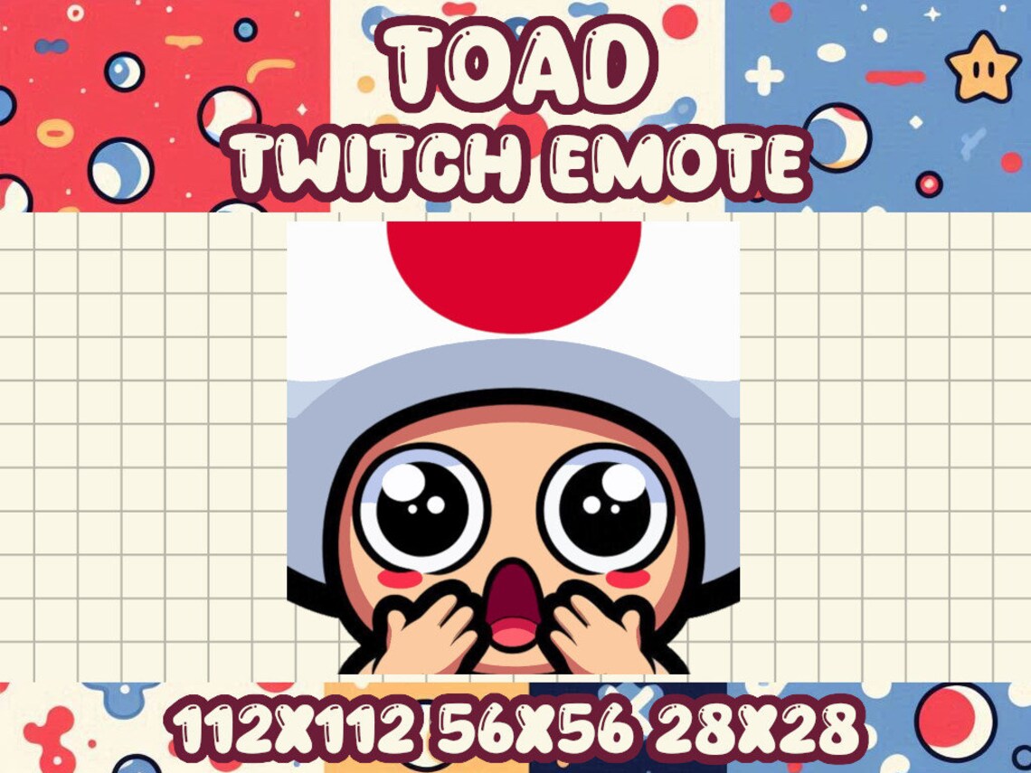 Toad Gasp Emote Super Mario Twitch Discord Icon Kawaii Chibi Gamer Oh ...