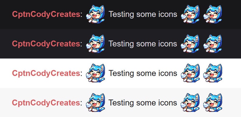 Blue Cat Girl Ice Cream Emote | Cute Twitch & Discord Icons | Kawaii ...