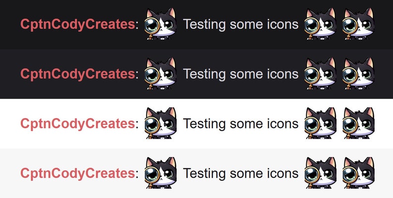 Tuxedo Cat Zoom Emote Cute Kawaii Icon Adorable Gamer Emotes for Twitch ...