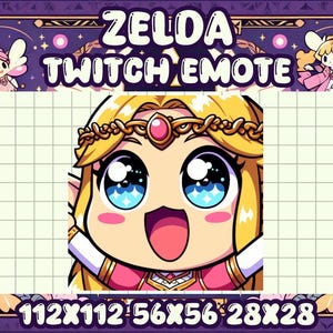 Princess Zelda Hype Emote Legend of Zelda Twitch Discord Icon Kawaii ...