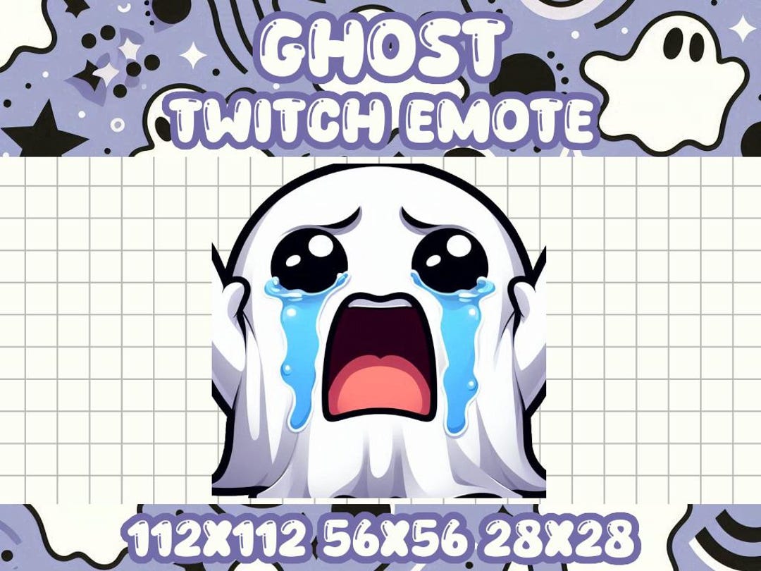 Emote Ghost NOOO | Ícone fofo de Kawaii para jogadores do Twitch e ...