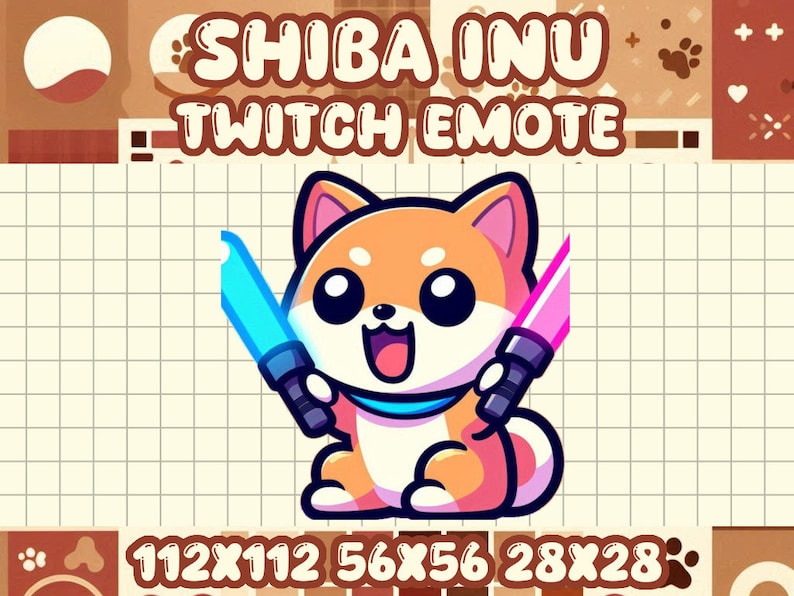 Shiba Inu Light Sticks Emote Cute Twitch & Discord Icons Kawaii Chibi ...