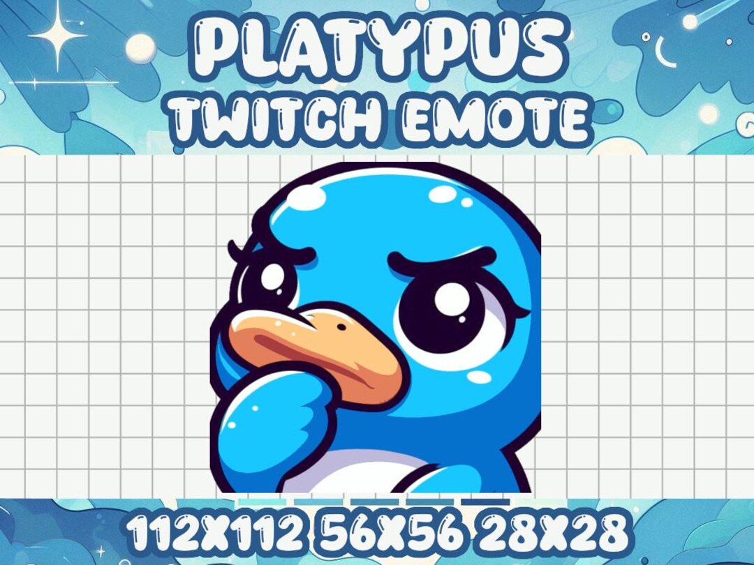 Blue Platypus Thinking Emote for Study and Livestream Platforms ...