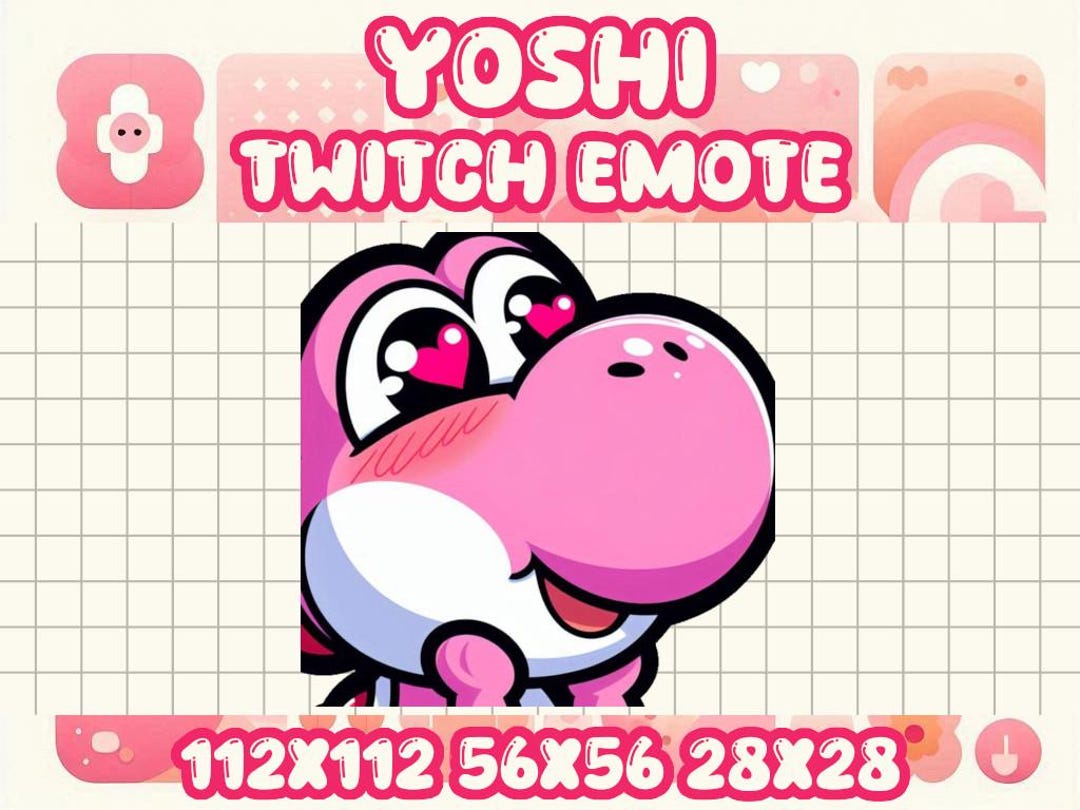 Pink Yoshi Simp Emote for Twitch Discord Stream - Etsy