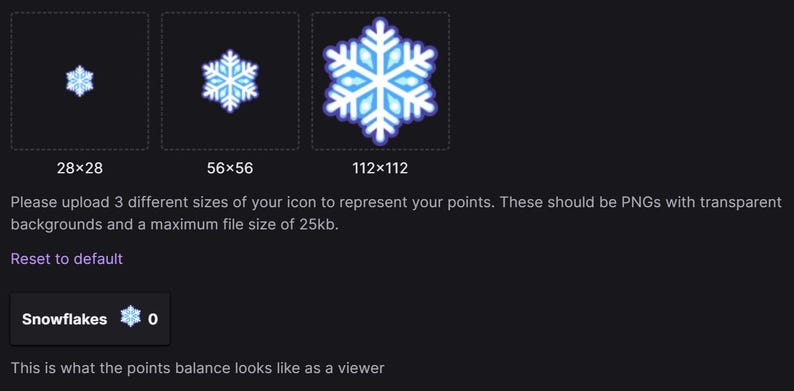 Snowflake Channel Point Icon | Kawaii Winter Badge for Twitch and ...