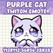 Purple Cat Pleading Emote for Twitch and Discord Streamers - Etsy