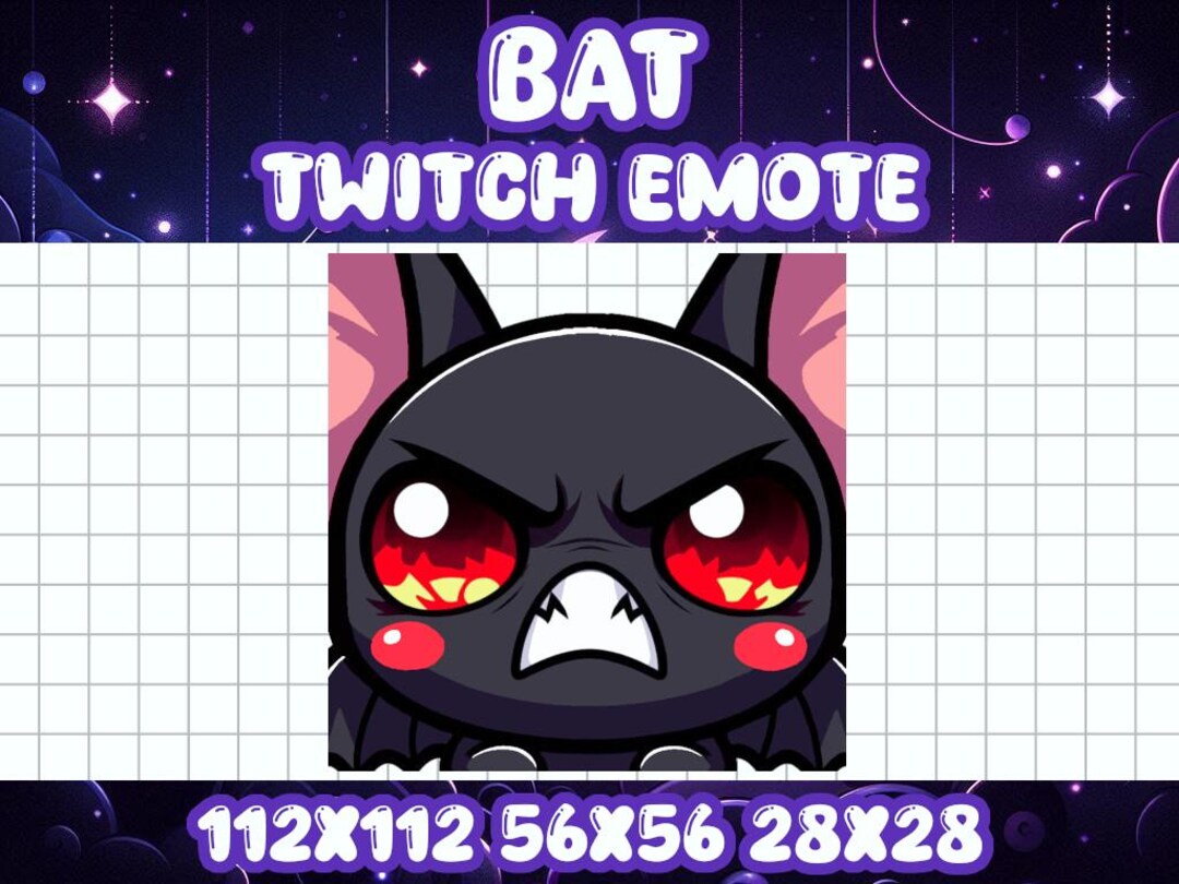 Cute Black Bat Rage Emote for Twitch Discord Halloween Chibi Gamer Icon ...