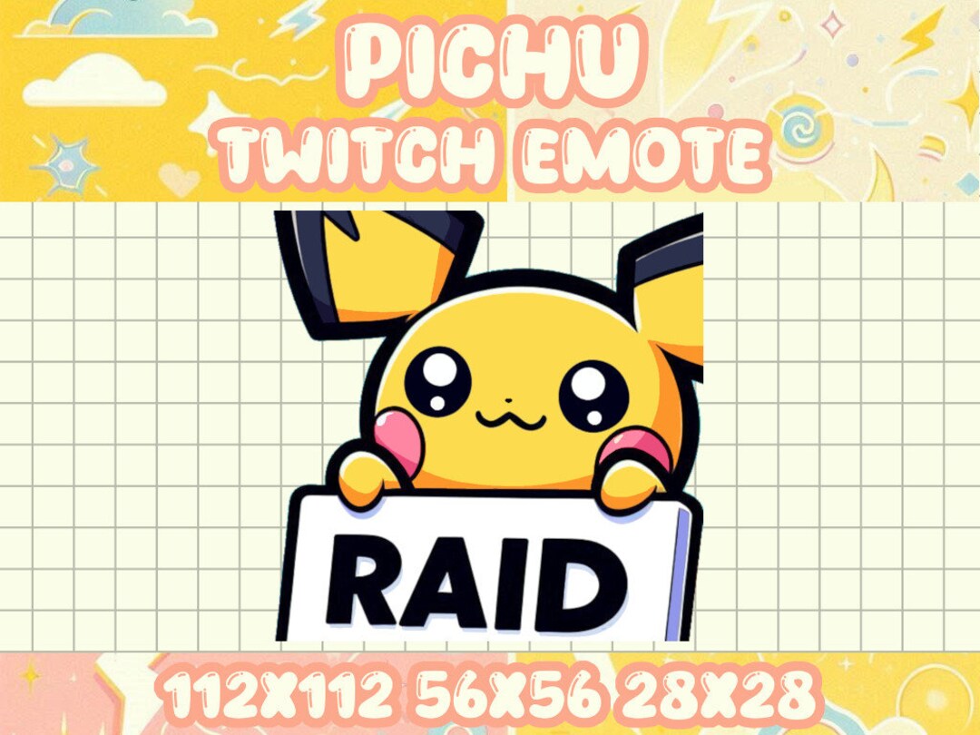 Pichu Raid Emote for Twitch Discord Streamer - Etsy