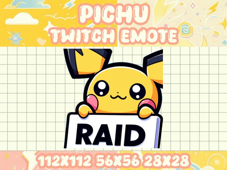 Pichu Raid Emote Cute Kawaii Pokémon Twitch & Discord Icon Adorable ...