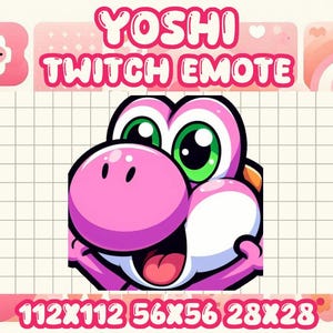 Pink Yoshi POG Emote for Twitch Discord Stream - Etsy