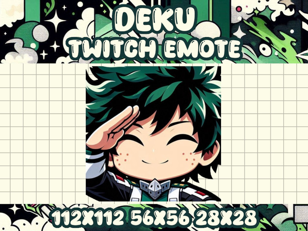 Deku Salute Emote My Hero Academia Kawaii Anime Icons Chibi Gamer ...