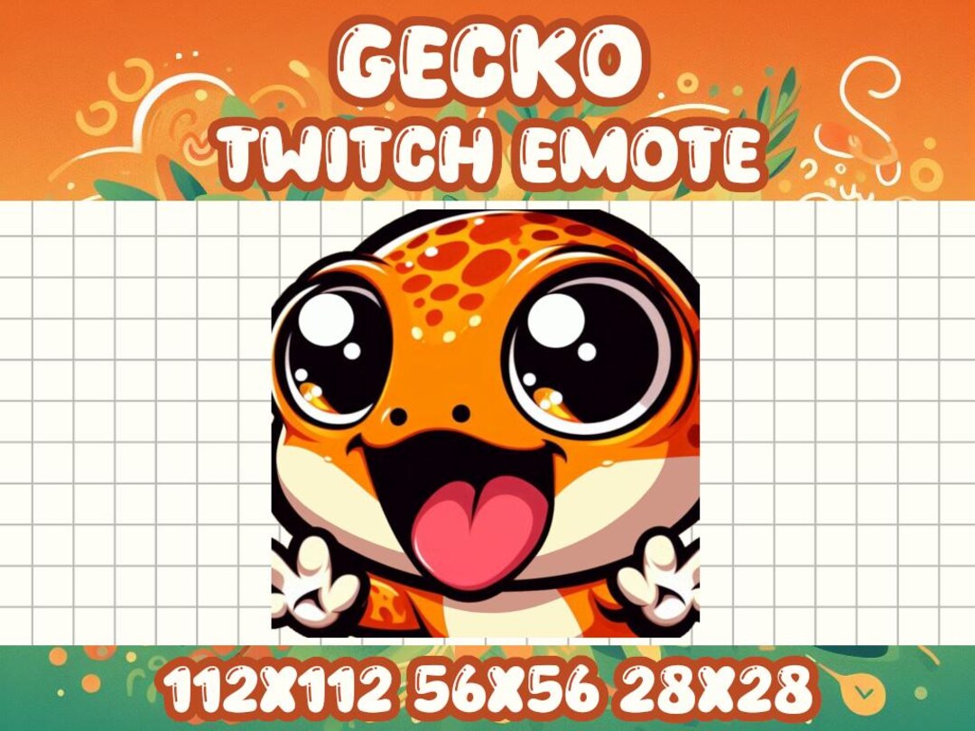 Orange Gecko POG Emote for Twitch and Discord - Etsy
