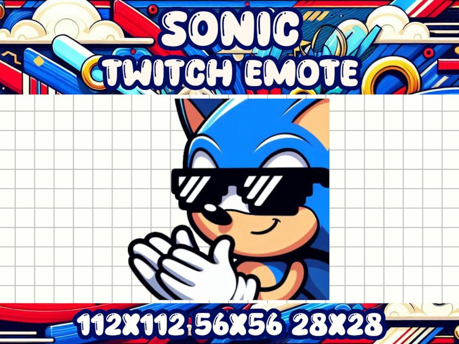 Sonic Ezclap Emote | Cool Chibi Gamer Icon for Twitch and Discord - Etsy